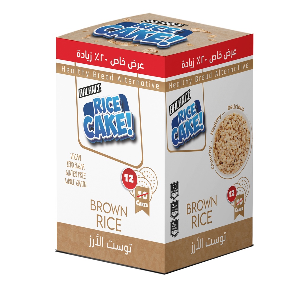 Balance Brown Rice Cake Regular Pack 10 Cakes +20% Extra | Nutrifits